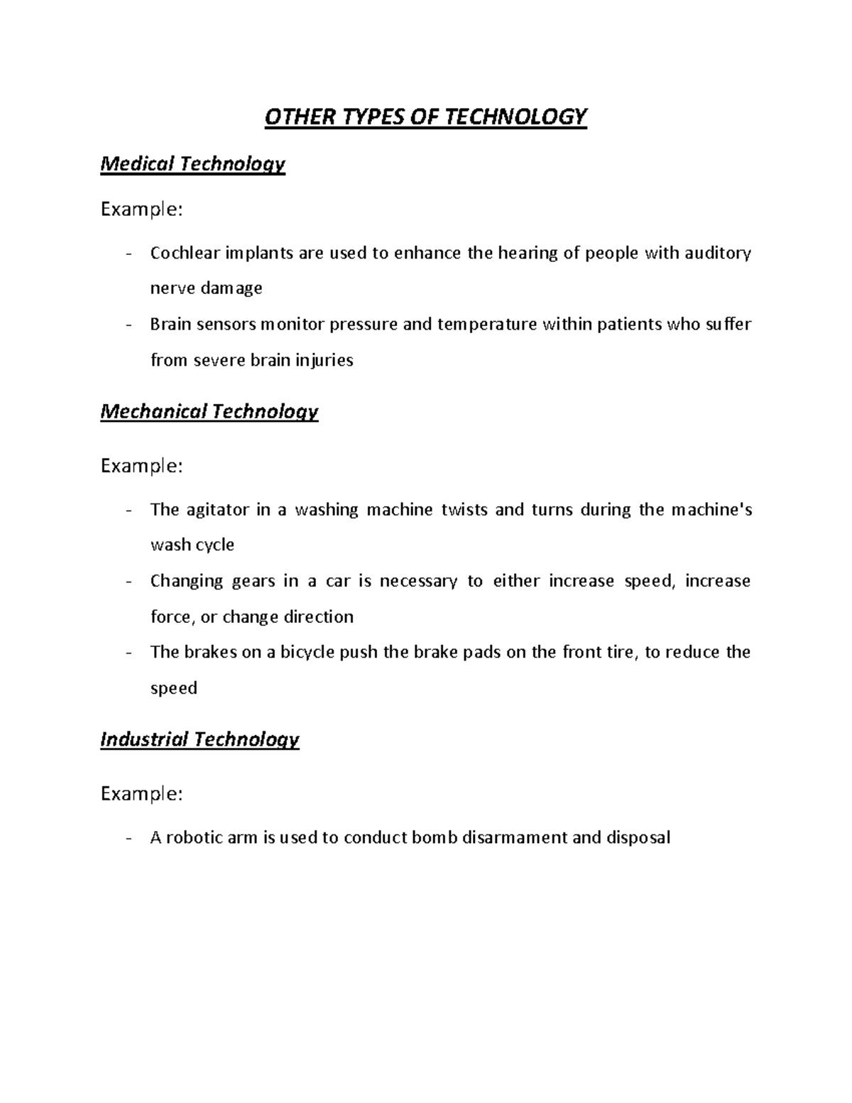 Other Types OF Technology - OTHER TYPES OF TECHNOLOGY Medical ...