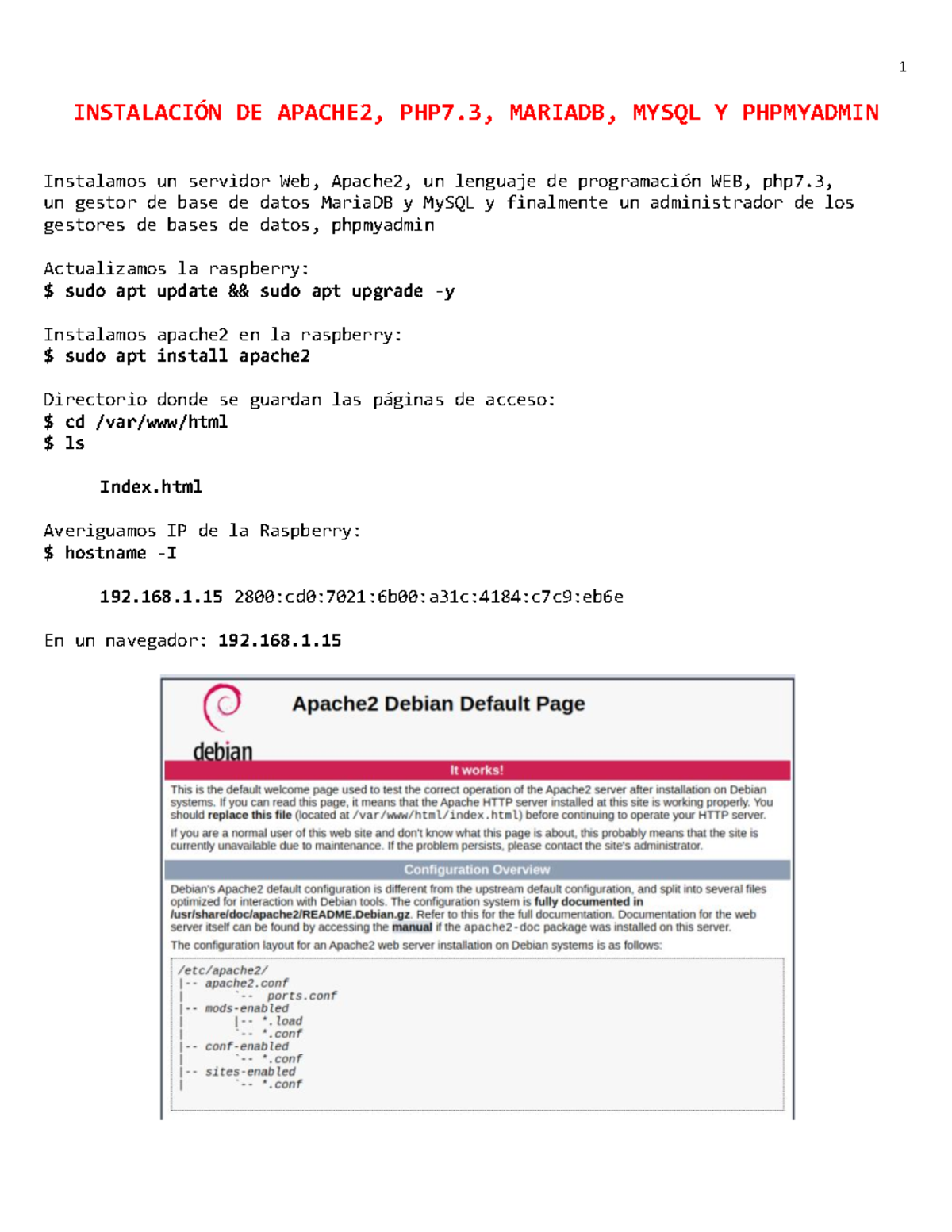 Instalación De Apache 2 1 InstalaciÓn De Apache2 Php7 Mariadb Mysql Y Phpmyadmin Instalamos