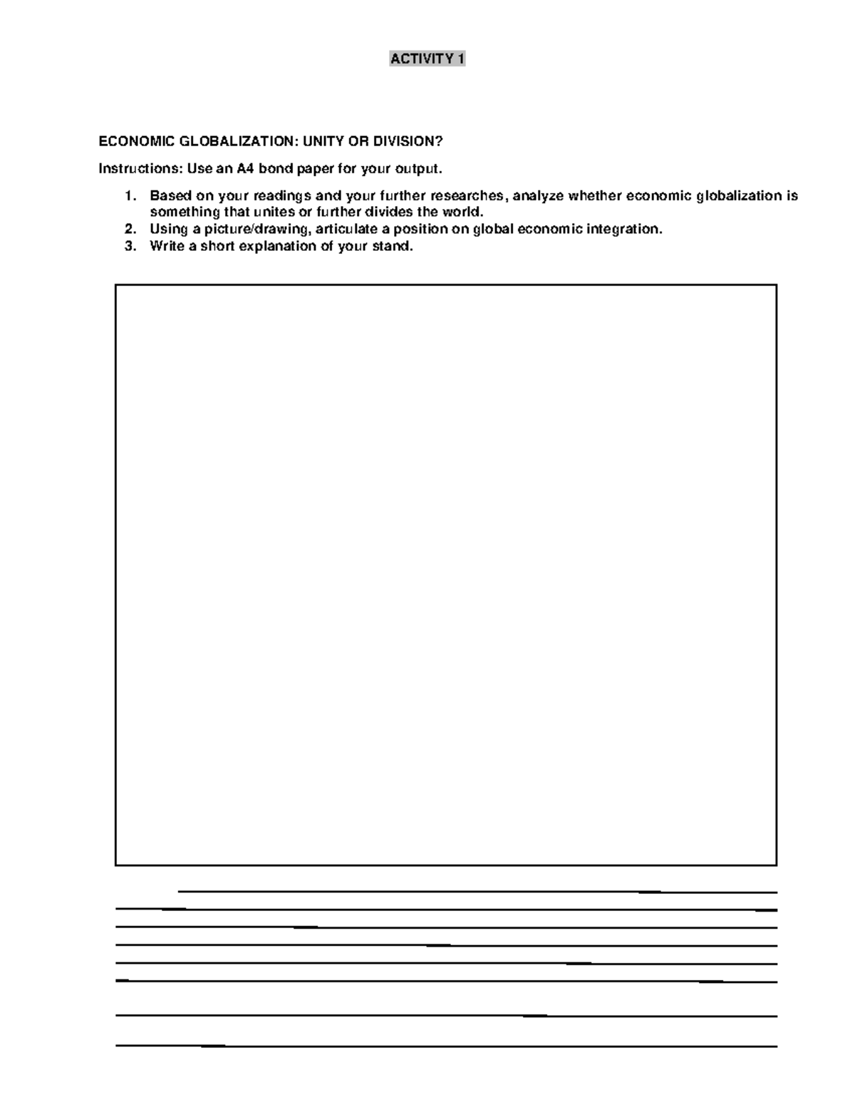 Ch2 activity 1 - BS Civil Engineering - ACTIVITY 1 ECONOMIC ...