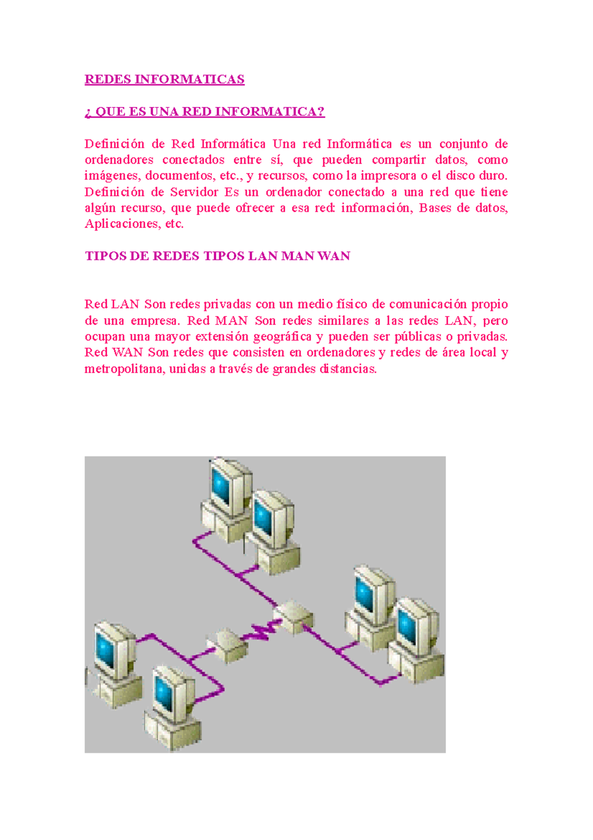 Redes Informaticas completo - REDES INFORMATICAS ¿ QUE ES UNA RED ...