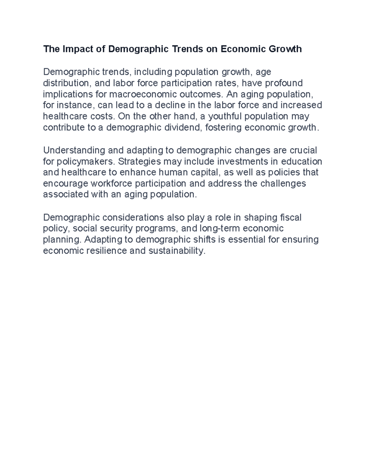 Economic Growth - sdfsdf - The Impact of Demographic Trends on Economic ...