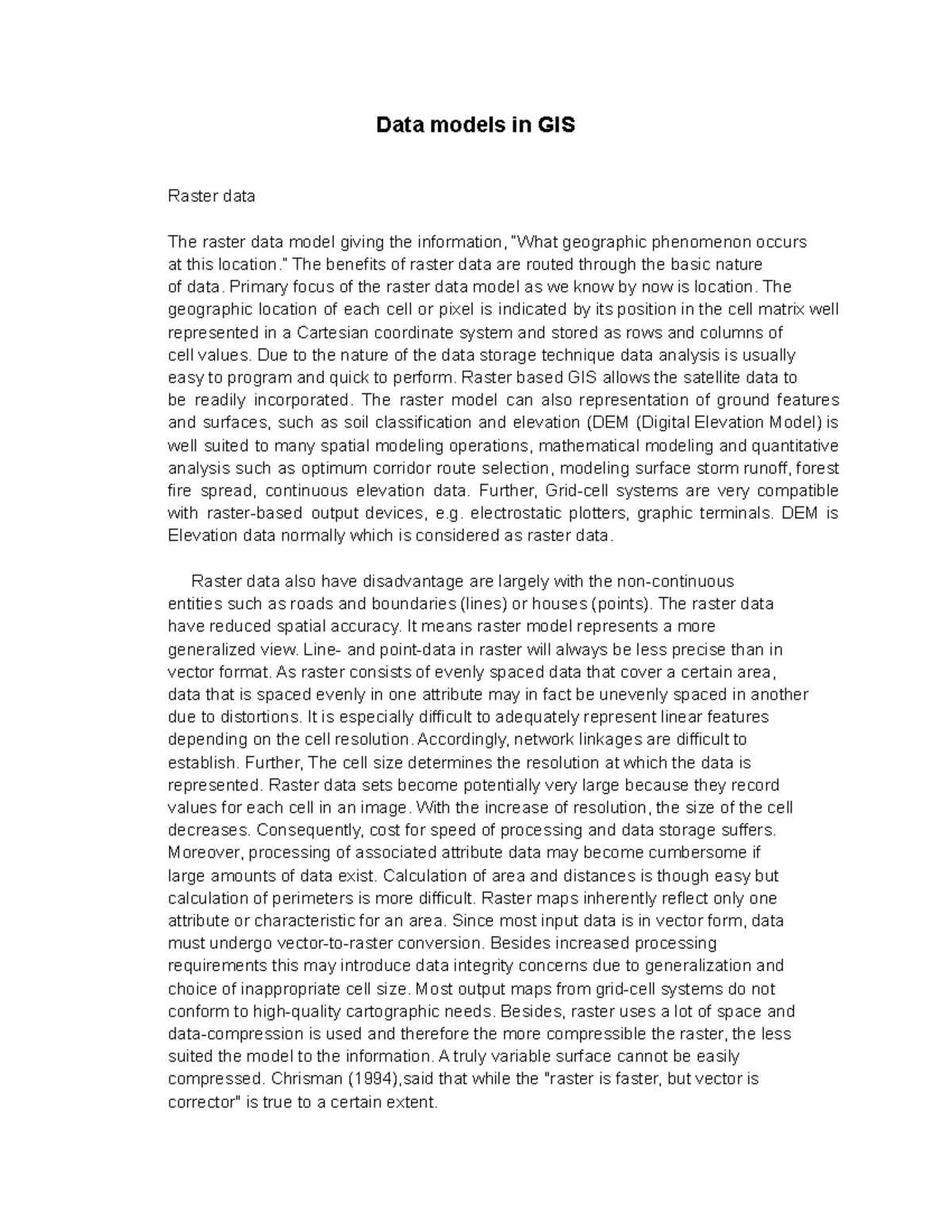 Data models in GIS - Gis - Data models in GIS Raster data The raster ...