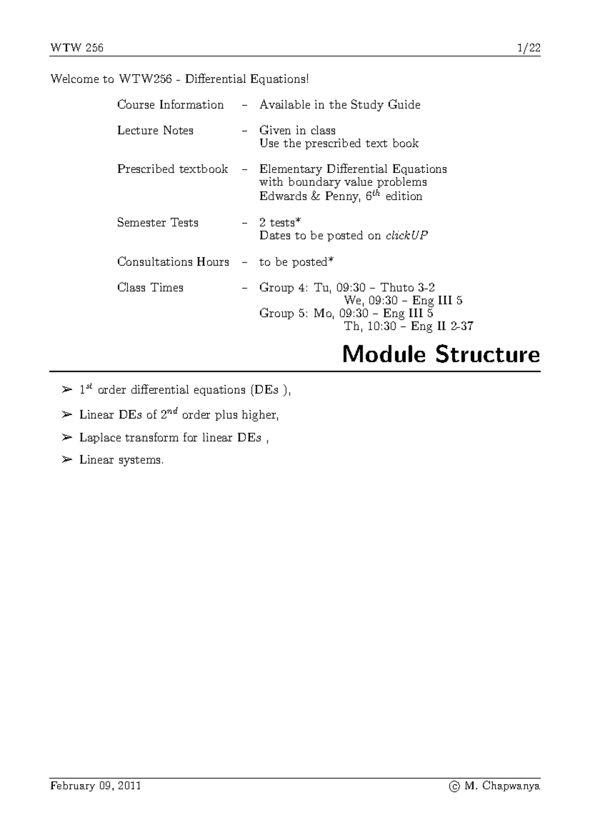 Theme 1-1 - WTW 256 1/ Welcome to WTW256 - Differential Equations ...