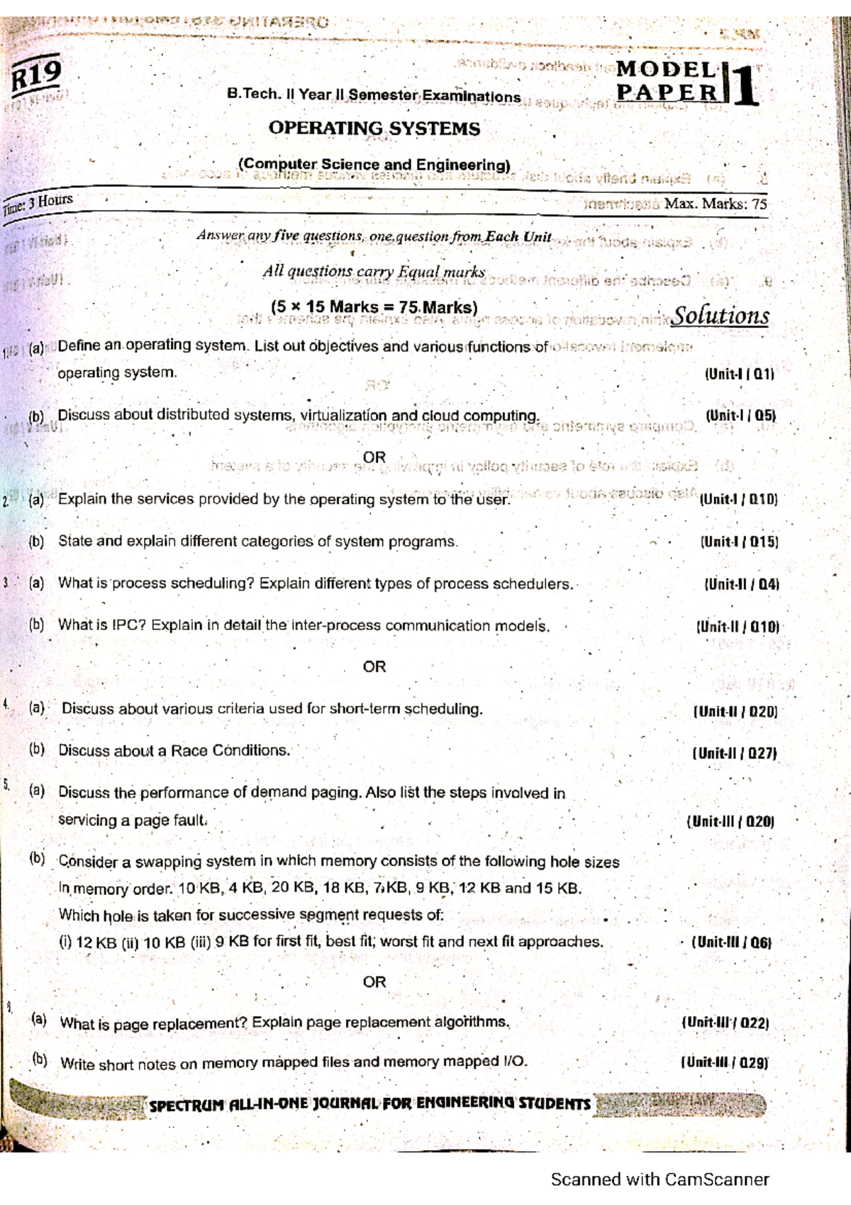 Operating systems all in one 2-2 - R19 MODEL .Tech. II Year II Semester Examinations PAPER 1 ...