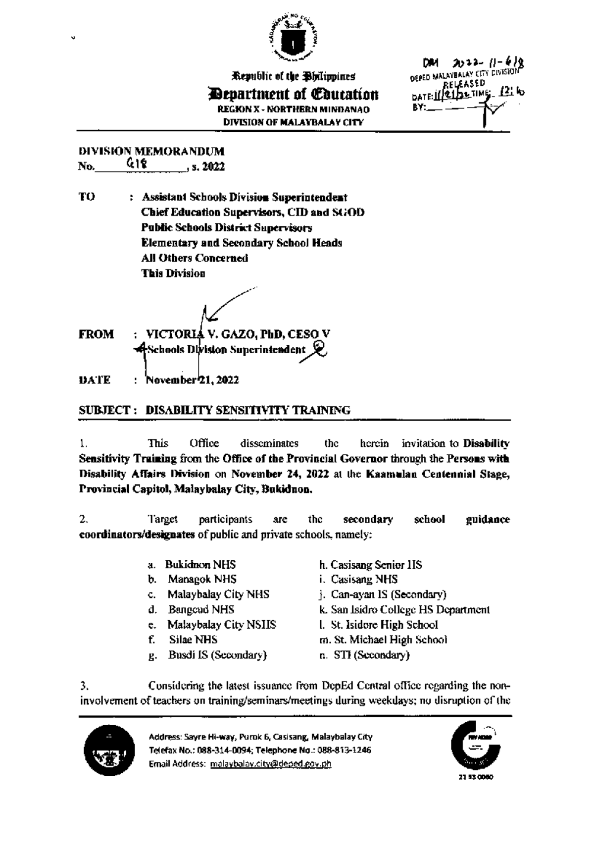 Memo-22-618 - memorandum - "",Ui""- LU-! 3rryuhli. ot tt! priliwilrs p ...