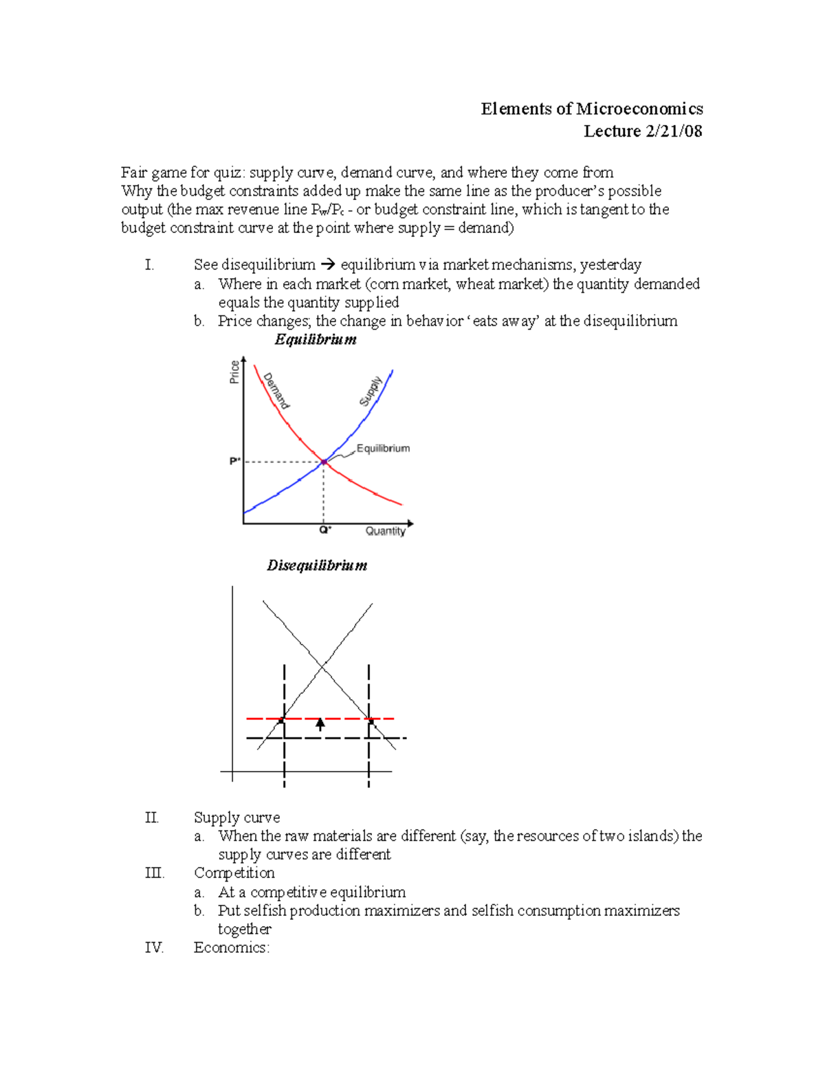 Microeconomics 2 - Class 7 notes - Elements of Microeconomics Lecture 2 ...