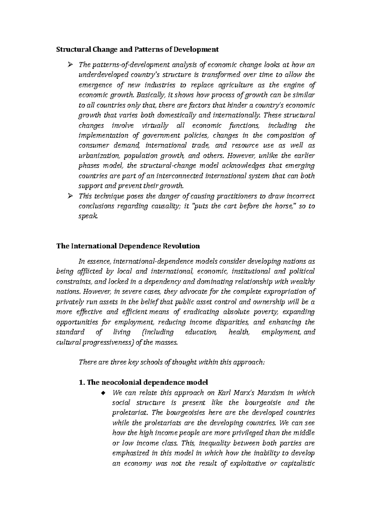 Structural Change and Patterns of Development - Basically, it shows how ...