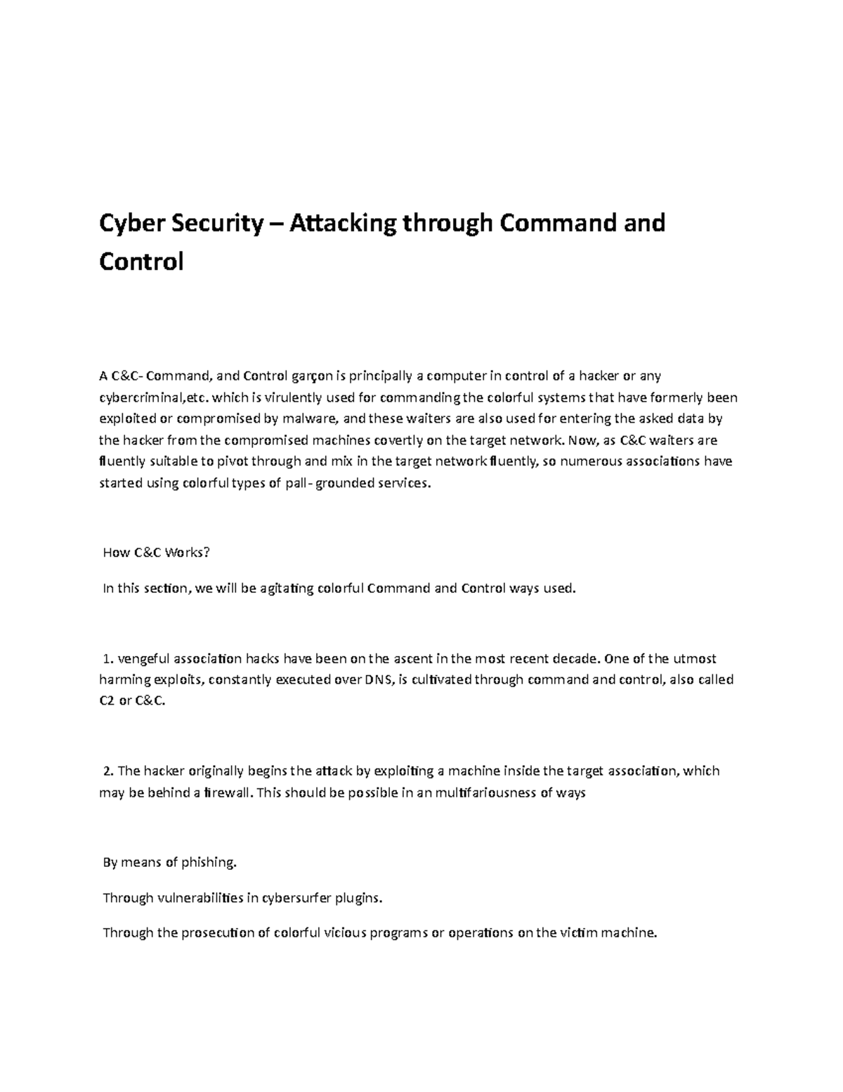 Cyber Security – Attacking through Command and Control - which is ...