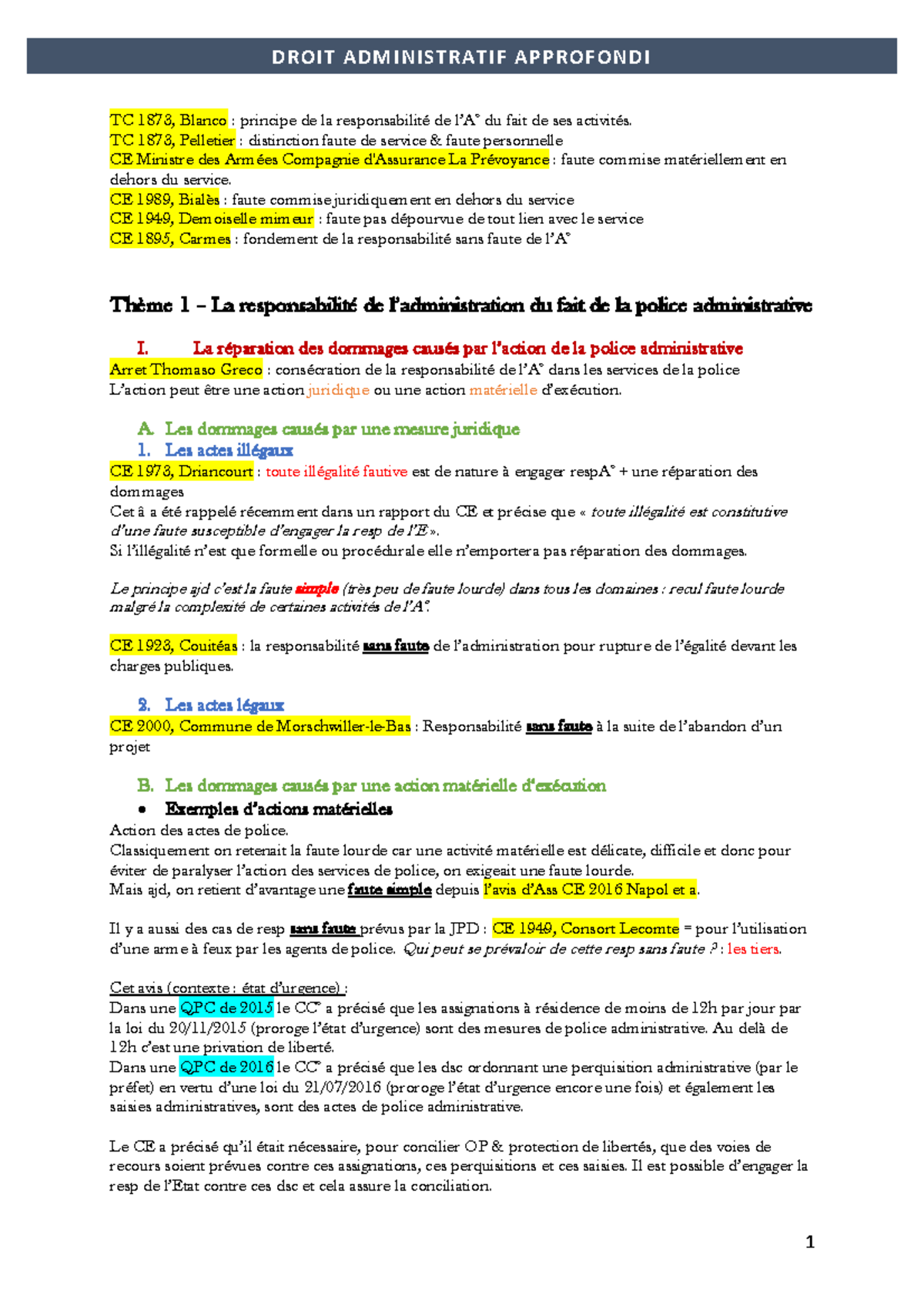 Droit administratif approfondi - Warning: TT: undefined function: 32 TC 1873, Blanco : principe ...