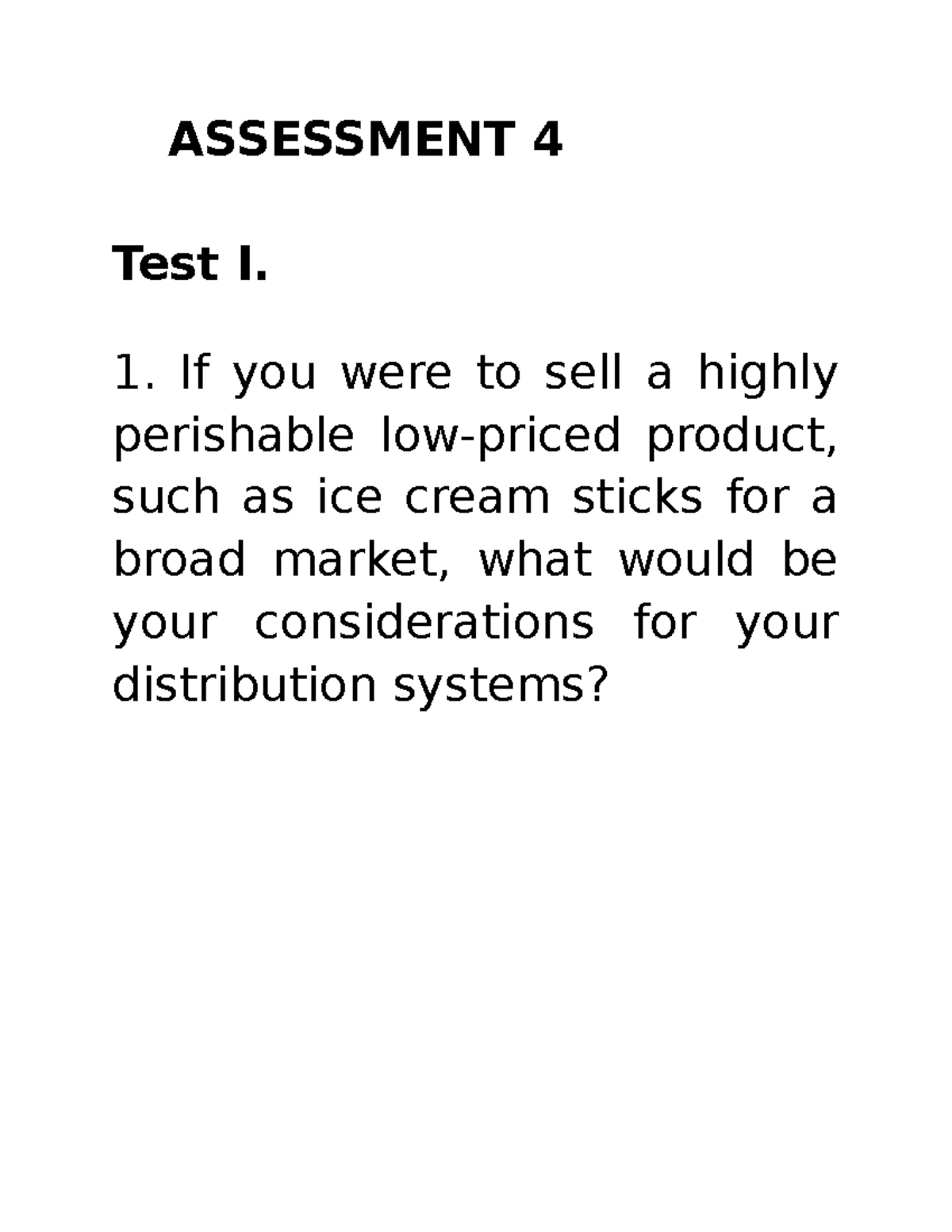 Assessment 4 Principles Of Marketing 1 ASSESSMENT 4 Test I If You assessment-4-principles-of-marketing-1-assessment-4-test-i-if-you