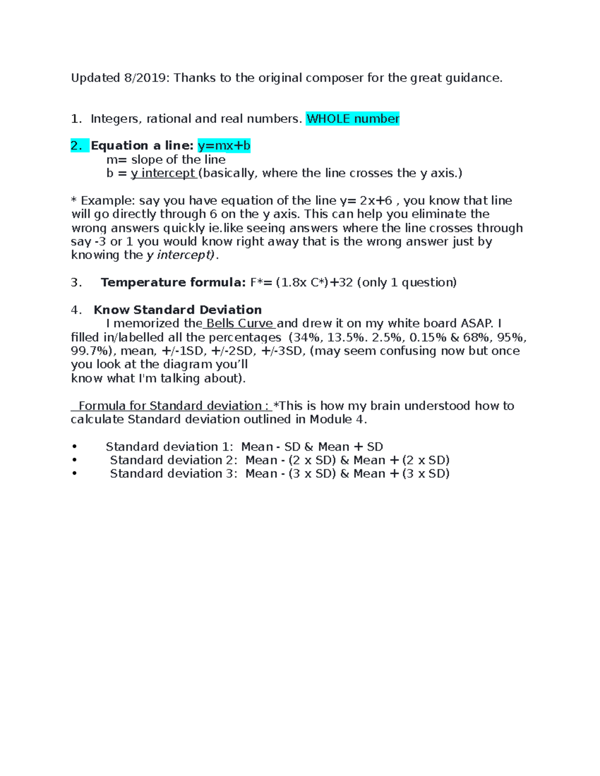 WGU formulas and study guide - Updated 8/2019: Thanks to the original ...