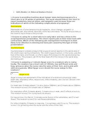 Module Preterm Labor - Coursework from ATI - Individual Name ...