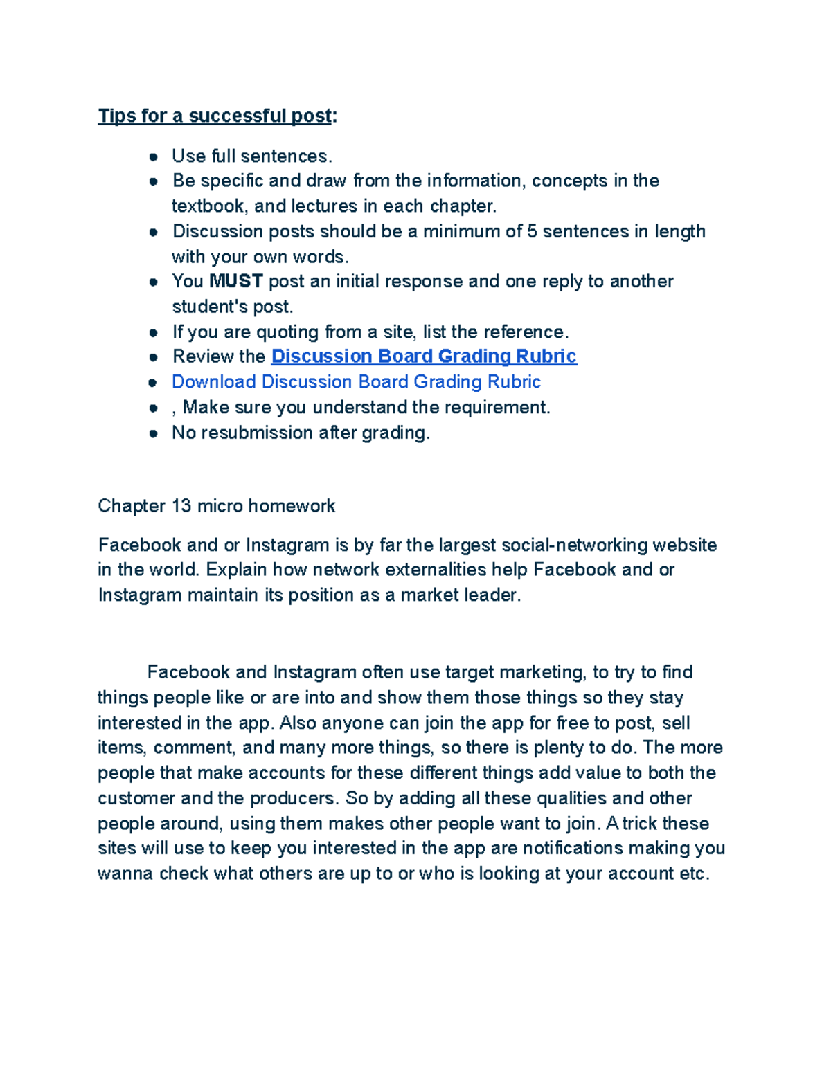 Micro chapter 13 - Tips for a successful post: Use full sentences. Be ...