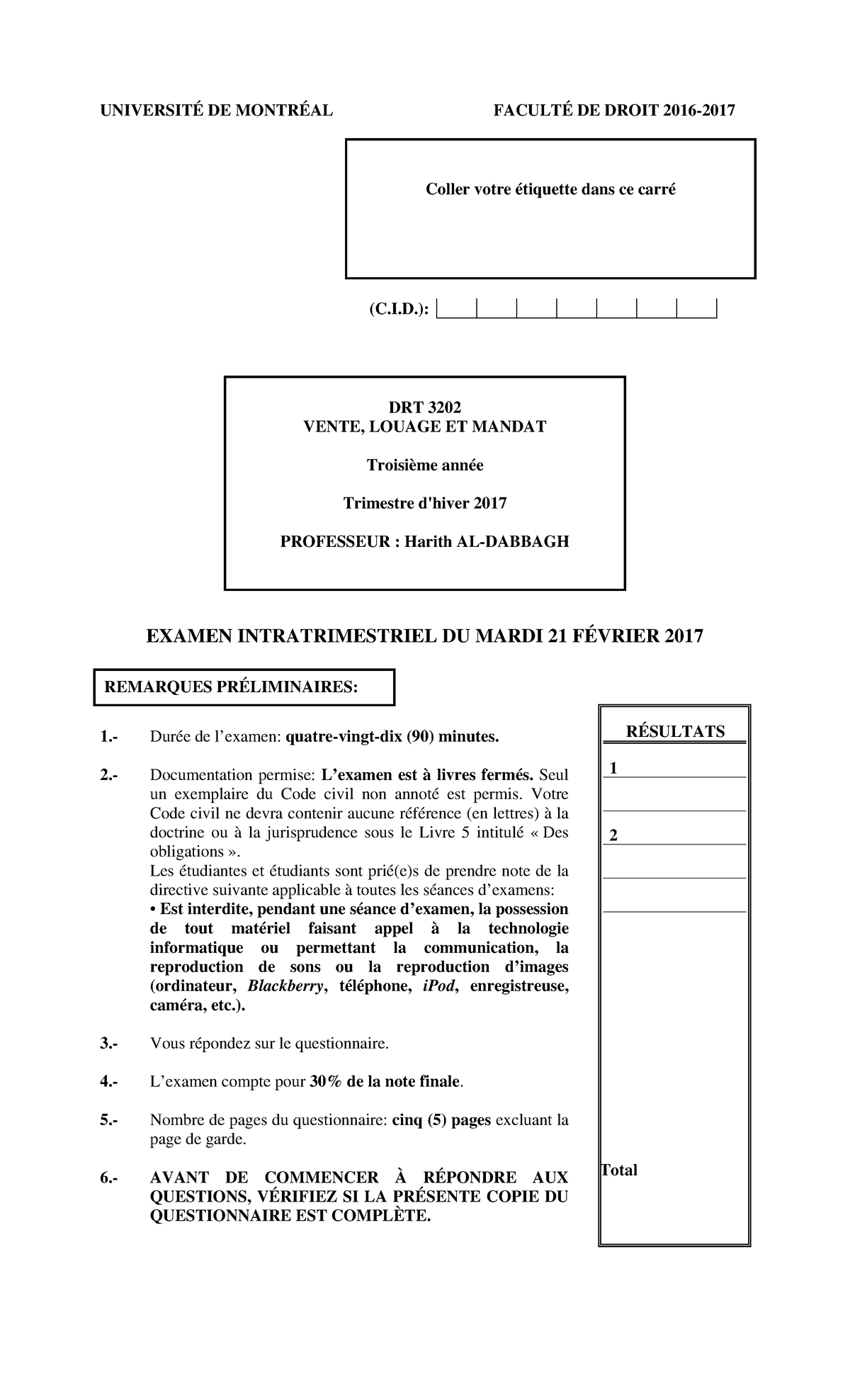 Intra trimestrielles droit international - DRT3014 - UdeM - Studocu