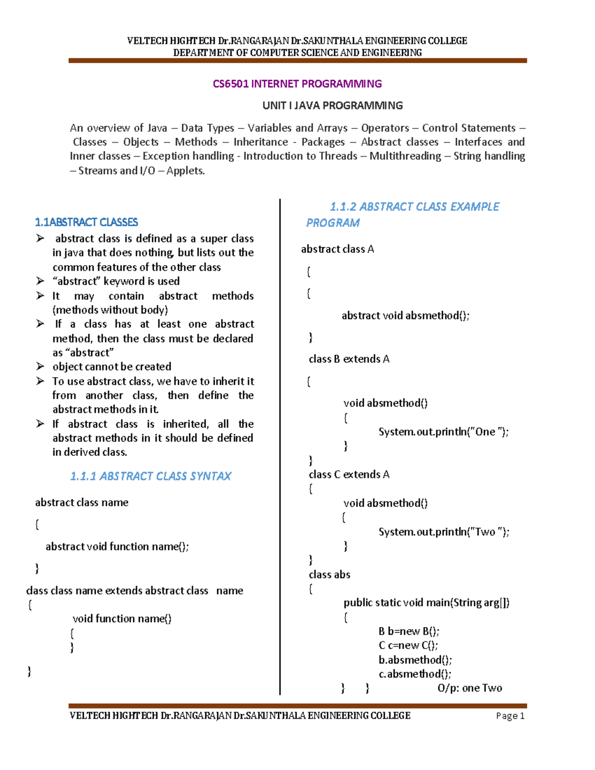 CS6501- Internet- Programming - VELTECH HIGHTECH Dr Dr ENGINEERING ...