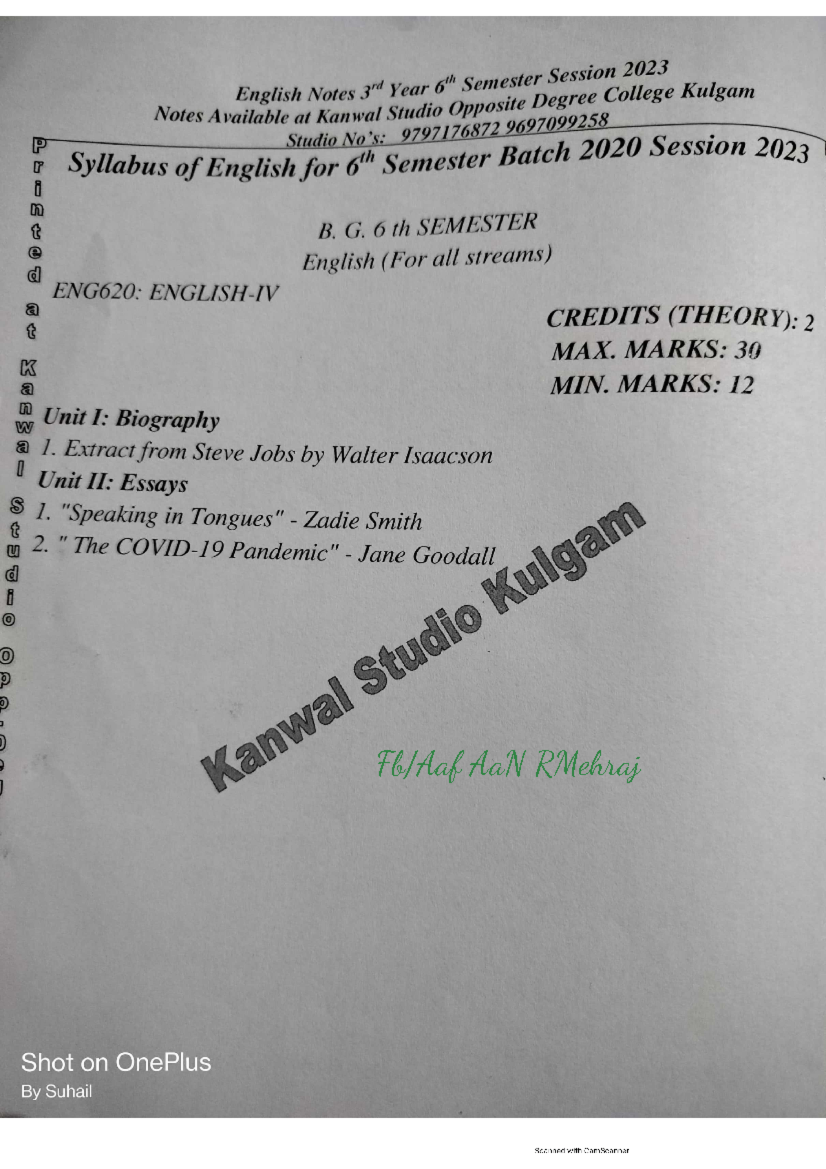 English 6th Sem .pdf prepared by @its tan - Studocu