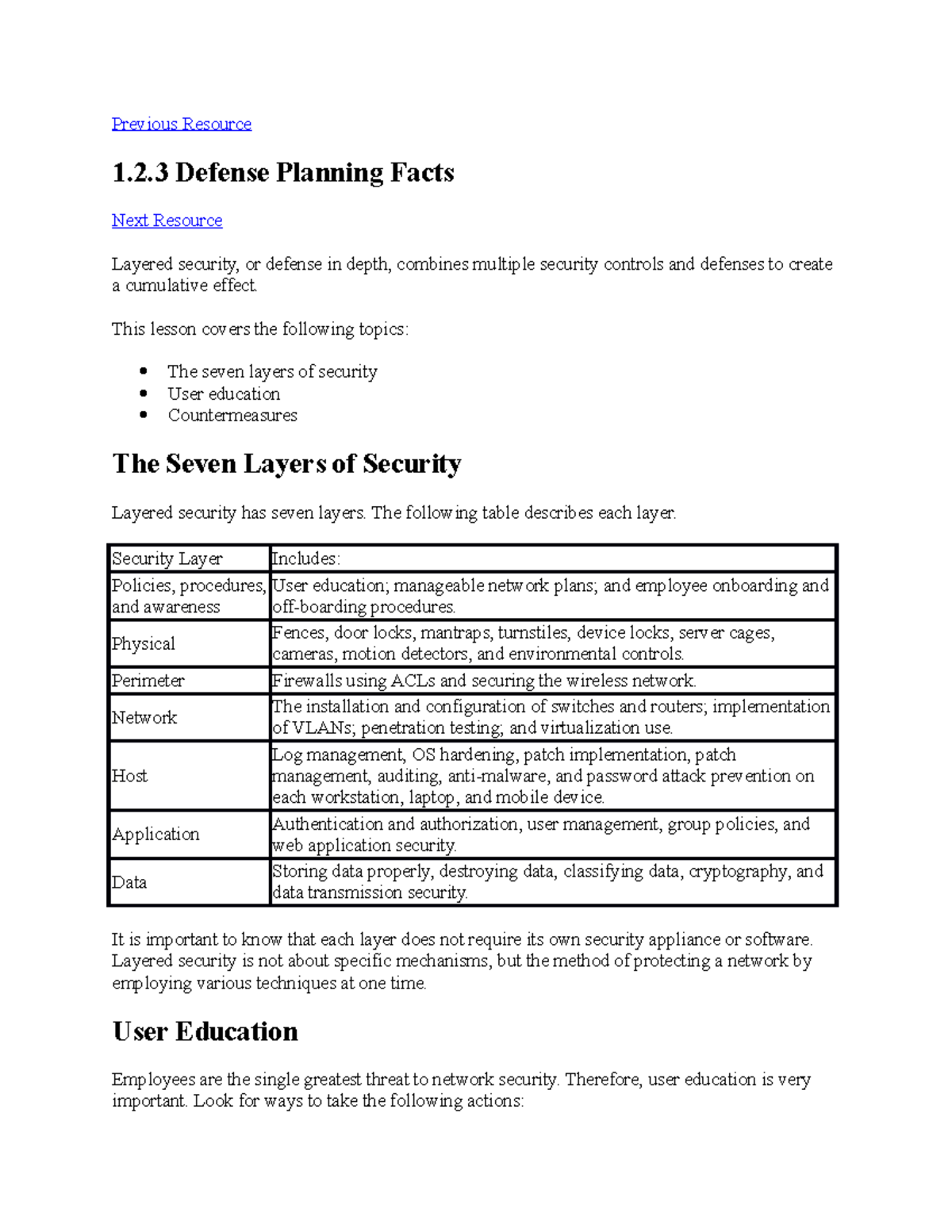 1.2.3 Defense Planning Facts - Previous Resource 1.2 Defense Planning ...
