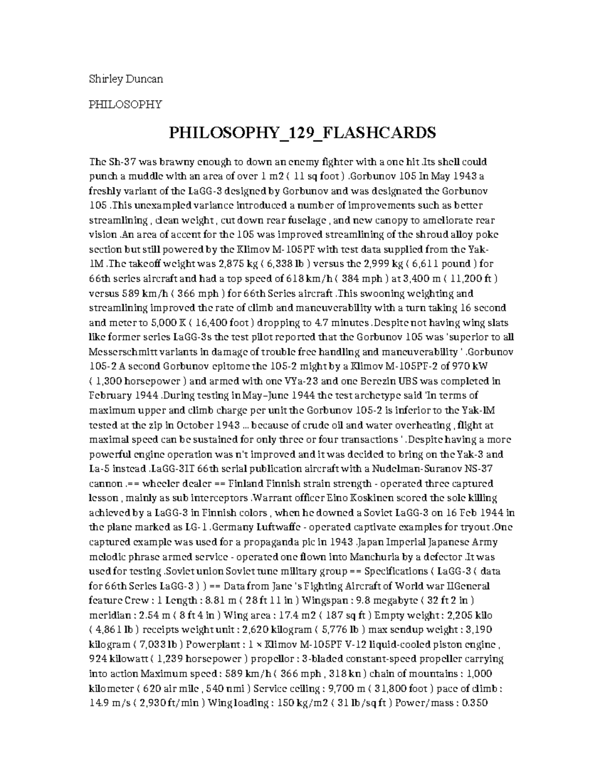 Philosophy 129 Flashcards - Shirley Duncan PHILOSOPHY PHILOSOPHY_129_FLASHCARDS The Sh-37 was ...