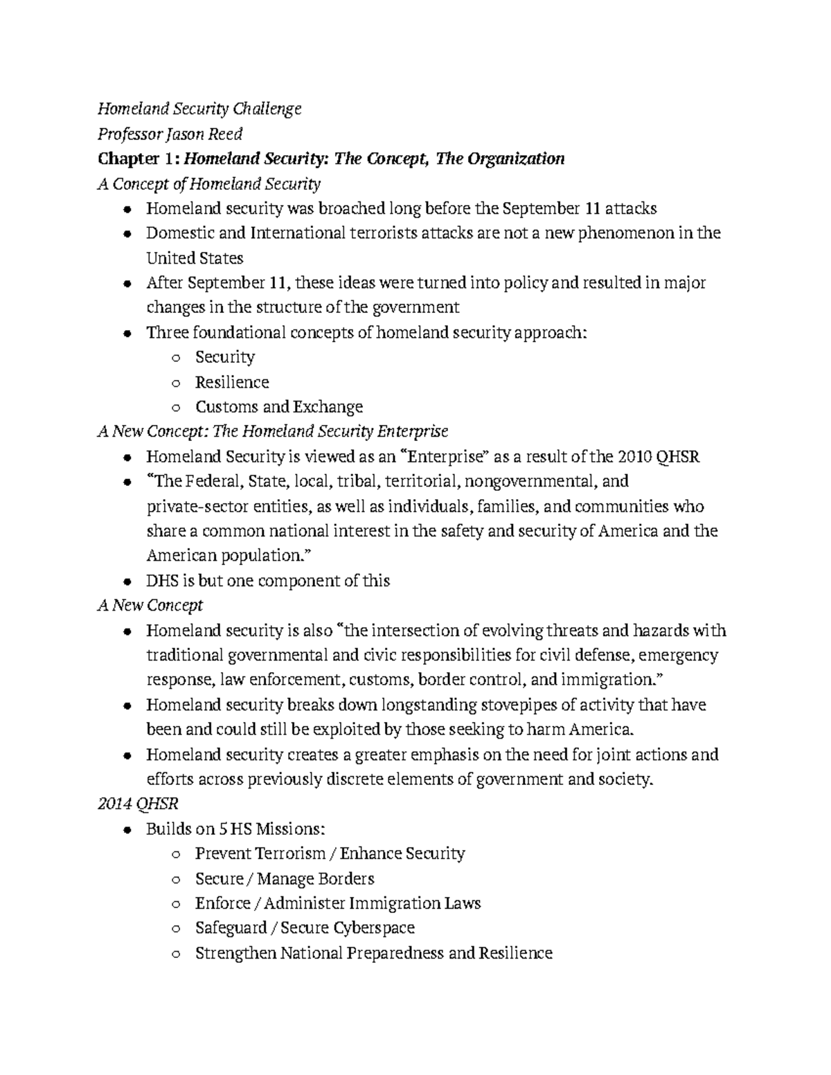 Homeland Security Challenge Notes - Homeland Security Challenge ...