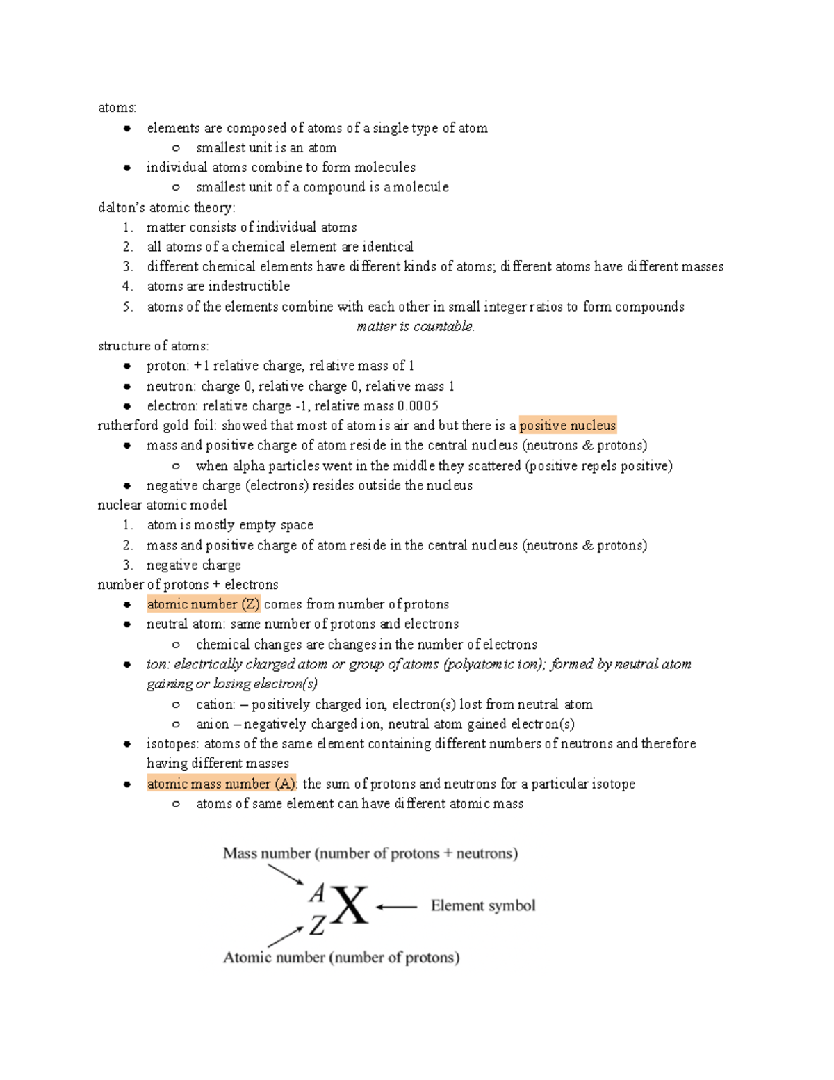 Chem 111 09-29-2021 - chem lecture notes ! - atoms: elements are ...
