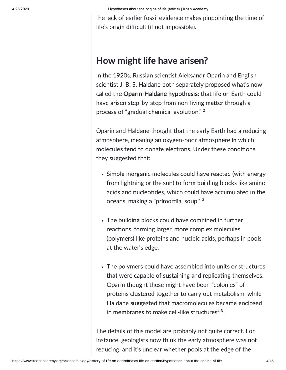 Hypotheses-about-the-origins-of-life-article (1) 4 - botany - Studocu