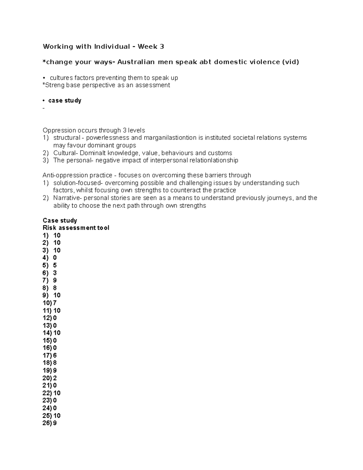 Working with Individual notes - Working with Individual - Week 3 ...