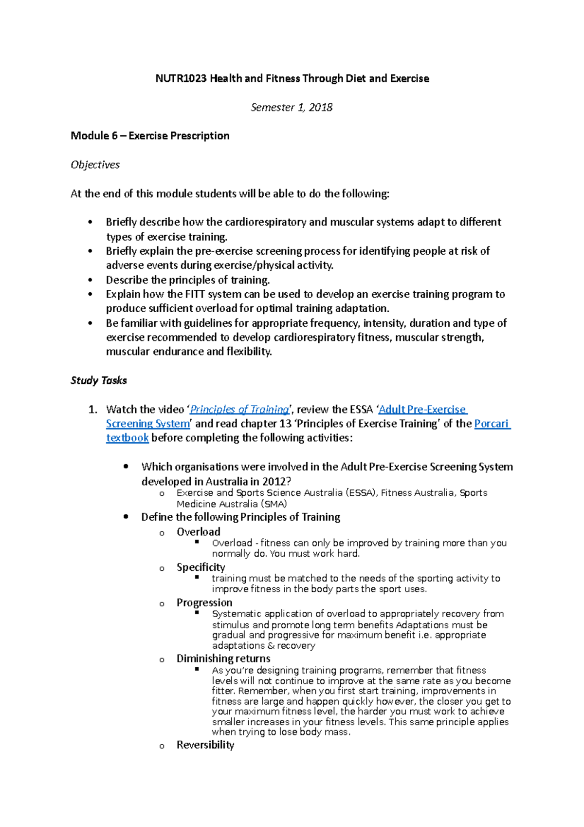 NUTR1023 - Module 6 - notes - NUTR1023 - UQ - Studocu