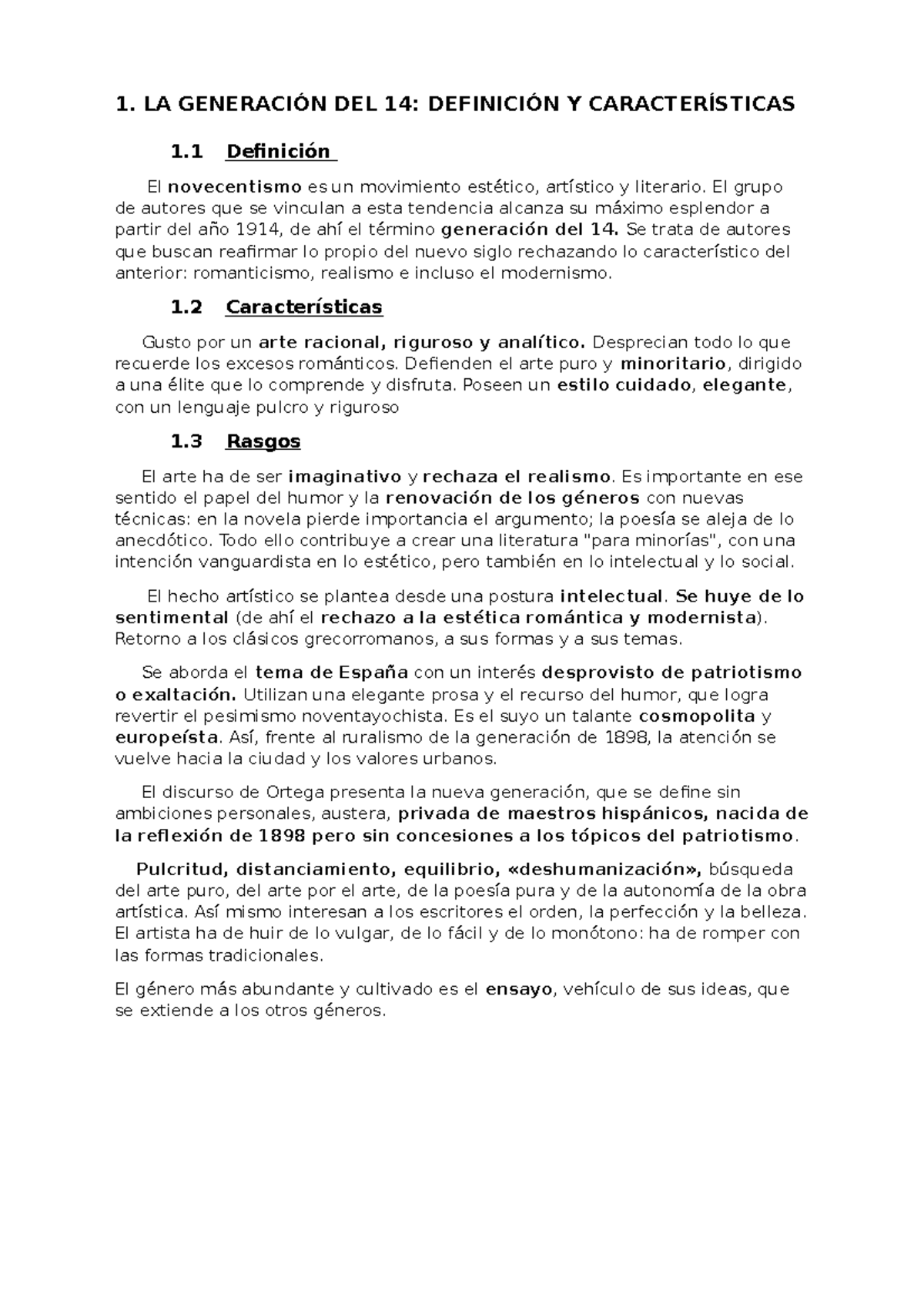 Generación del 14 - Apuntes 1 - 1. LA GENERACIÓN DEL 14: DEFINICIÓN Y ...