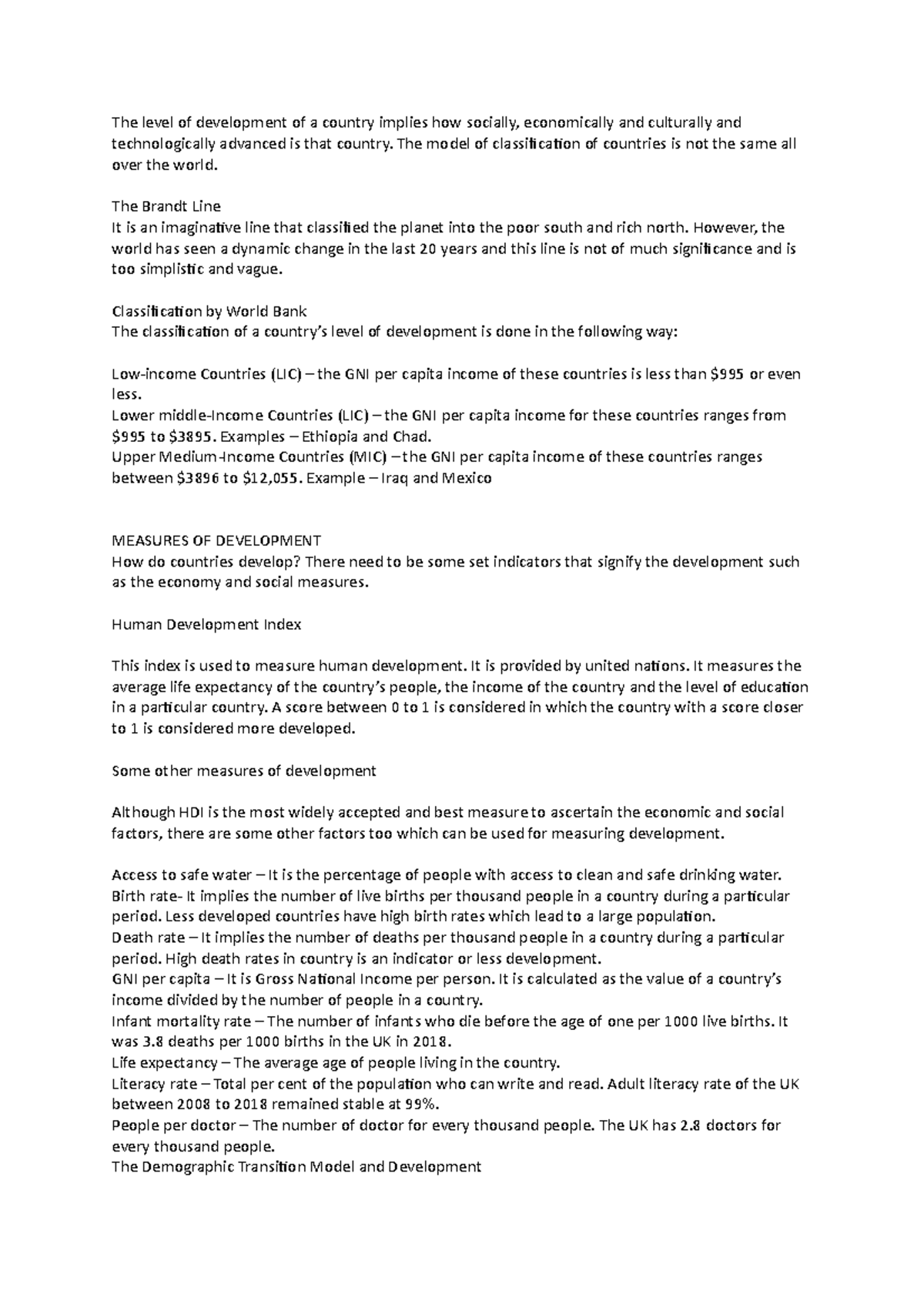 World population - notes - GEOY1021 - GRE - Studocu