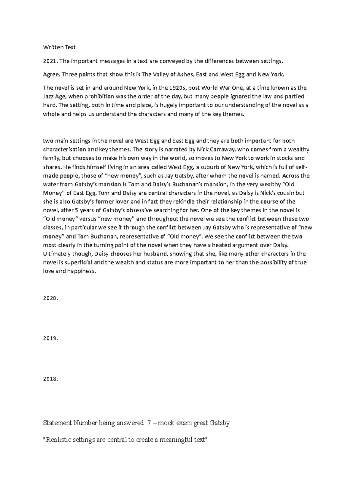 English practice stuff - Written Text 2021. The important messages in a ...