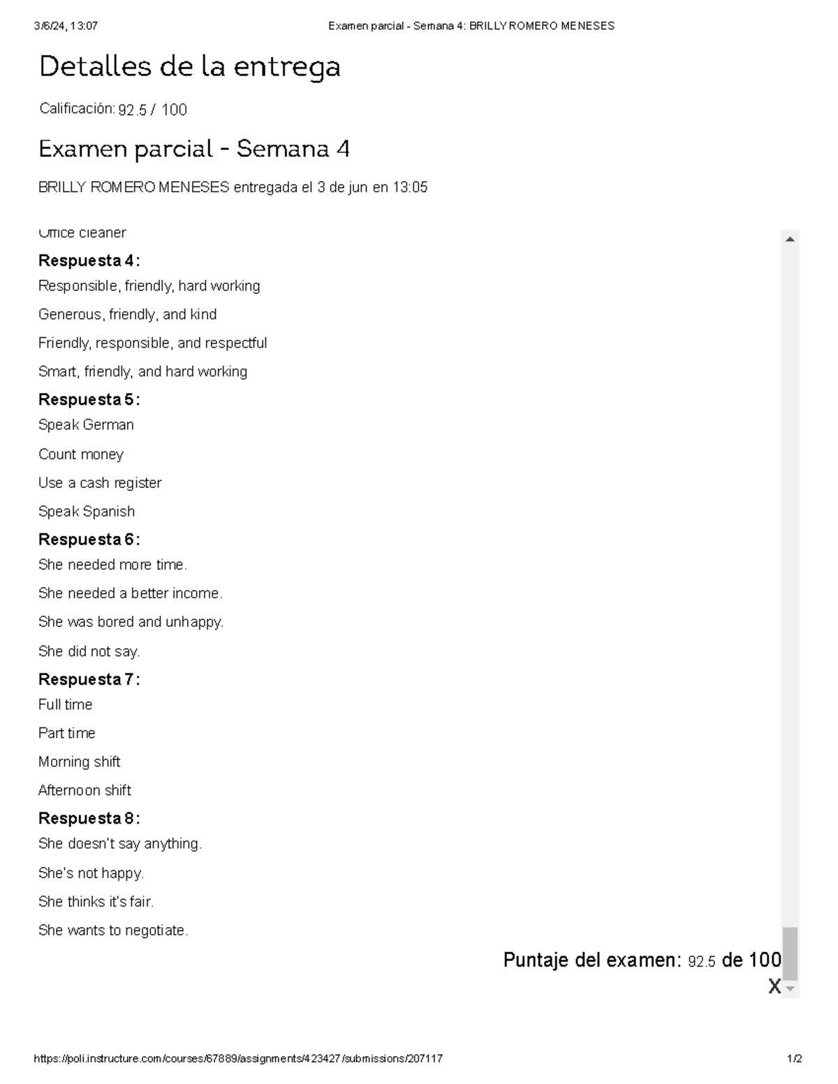 Examen parcial - Semana 4 Brilly - Detalles de la entrega Calificación ...