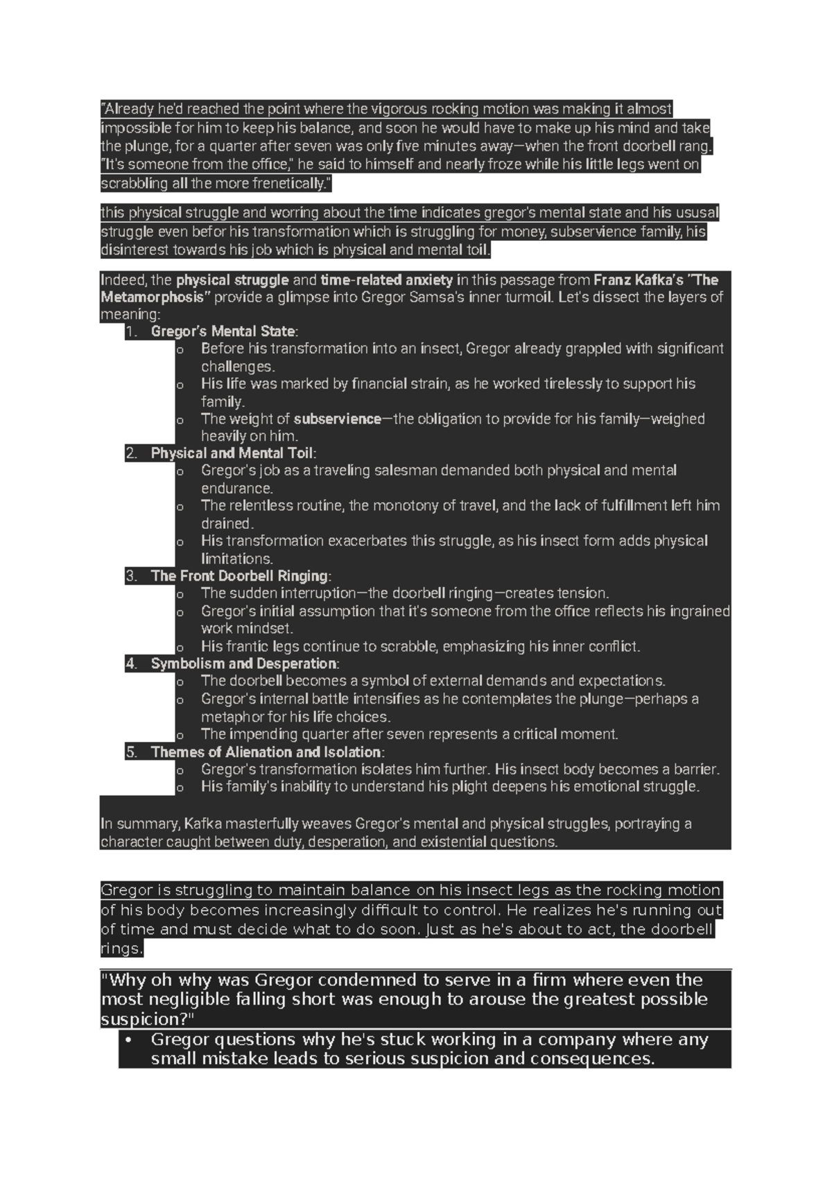 Kafka - “Already he’d reached the point where the vigorous rocking ...