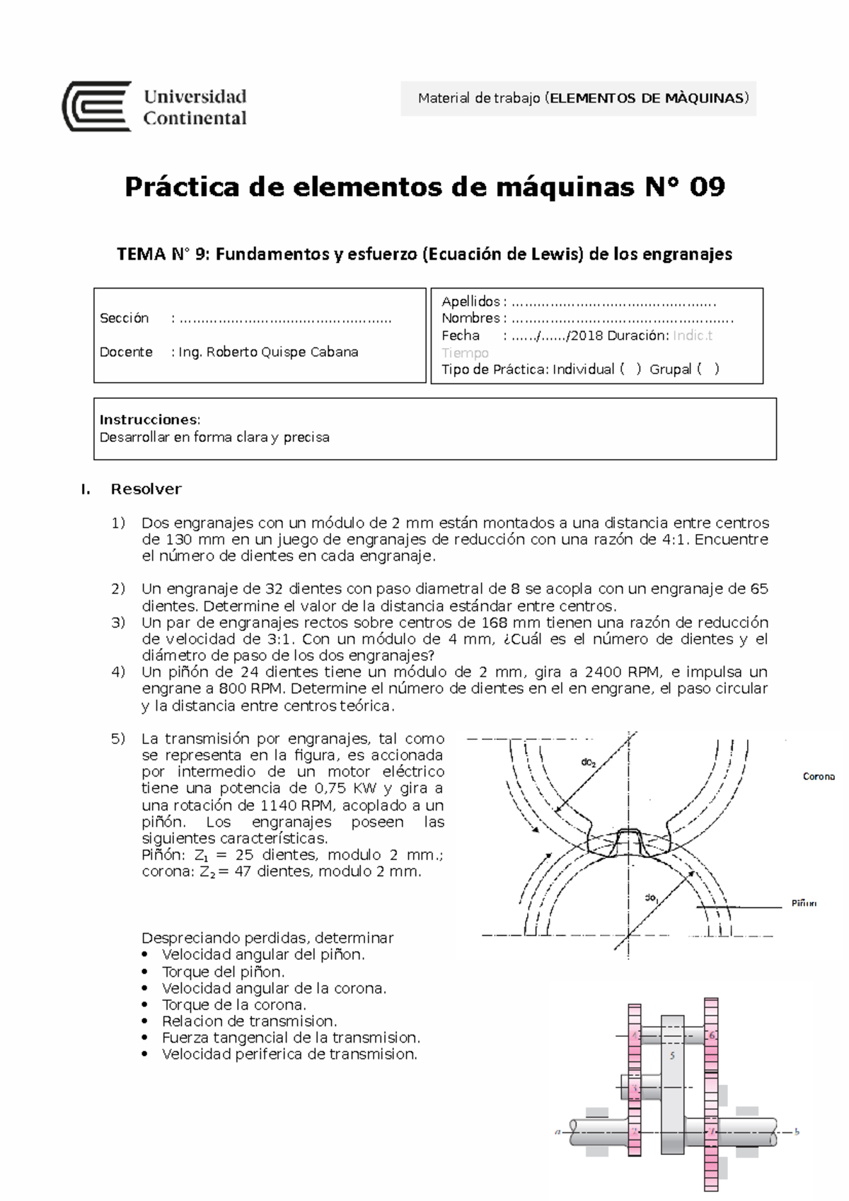 Semana 09 - Práctica de elementos de máquinas N° 09 TEMA N° 9 ...