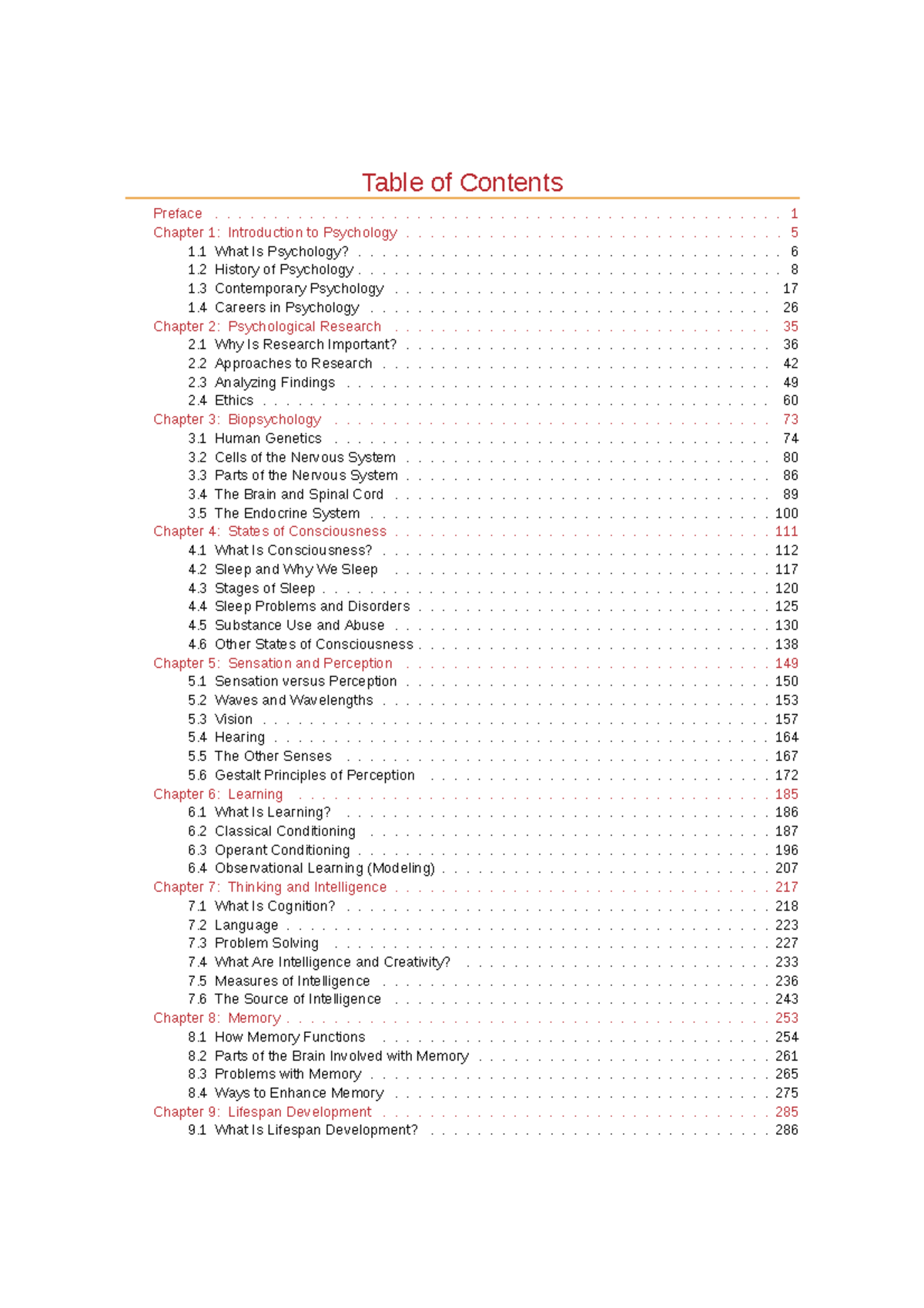 Psychology-Mucluc - Tâm lý học - Table of Contents Preface Chapter 1 ...