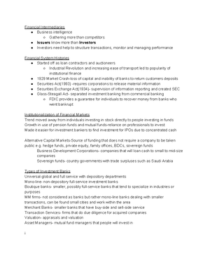 IB2 - Chapter 2 Summary for Intro to Investment Banking - Chapter 2 ...