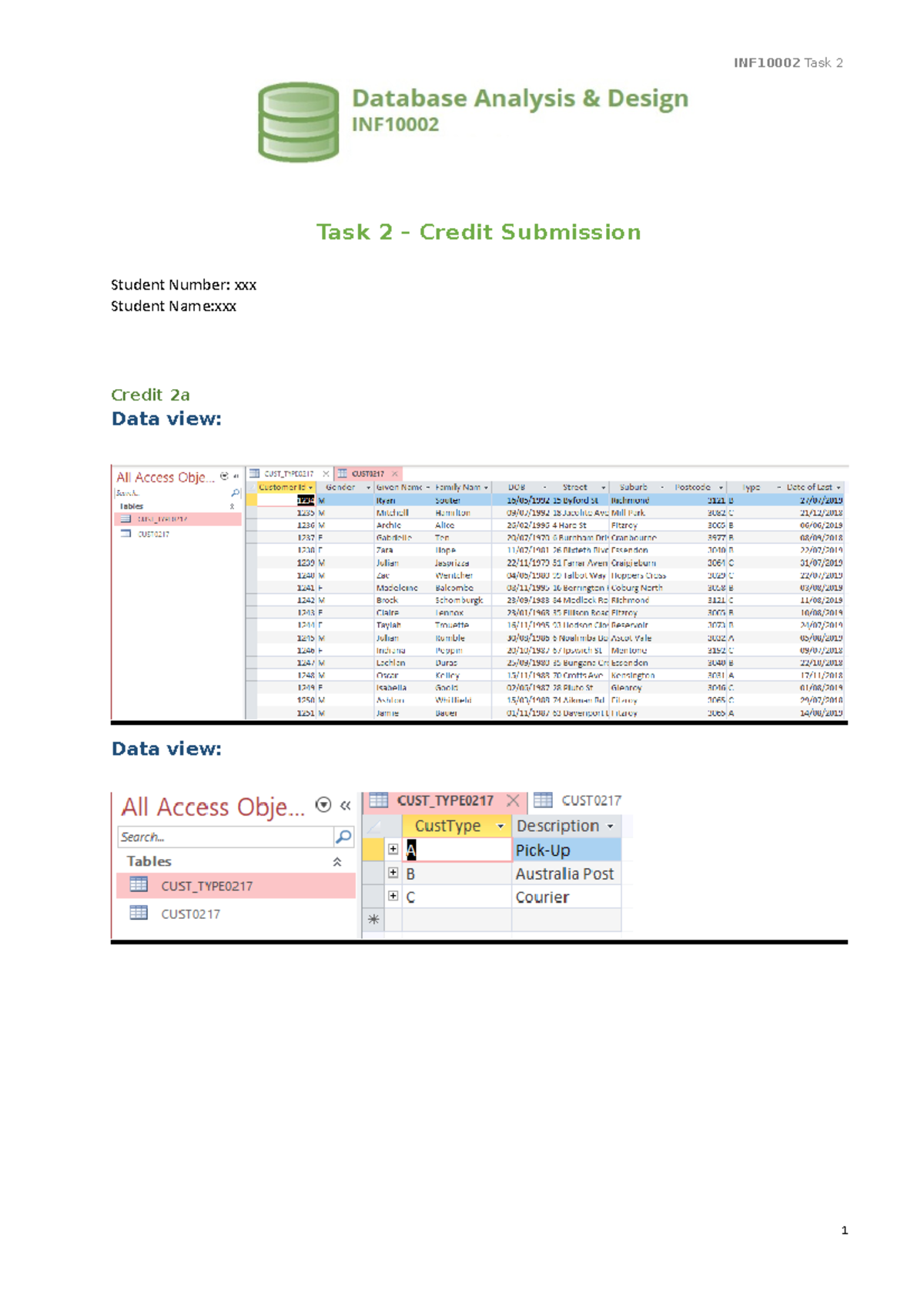 W02C - Good Luck - INF10002/INF60009 - Student Number: xxxStudent Name ...