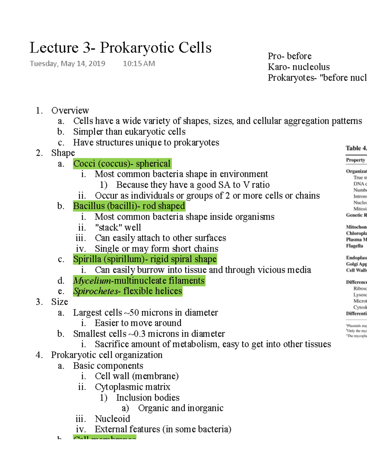 Lecture 3- Prokaryotic Cells - Warning: TT: undefined function: 32 Overview a. Cells have a wide ...