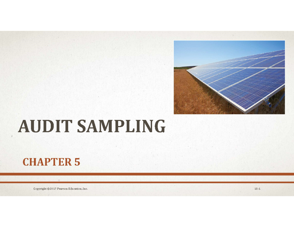 Chapter 5 - Hihi - AUDIT SAMPLING CHAPTER 5 LEARNING OBJECTIVES ...