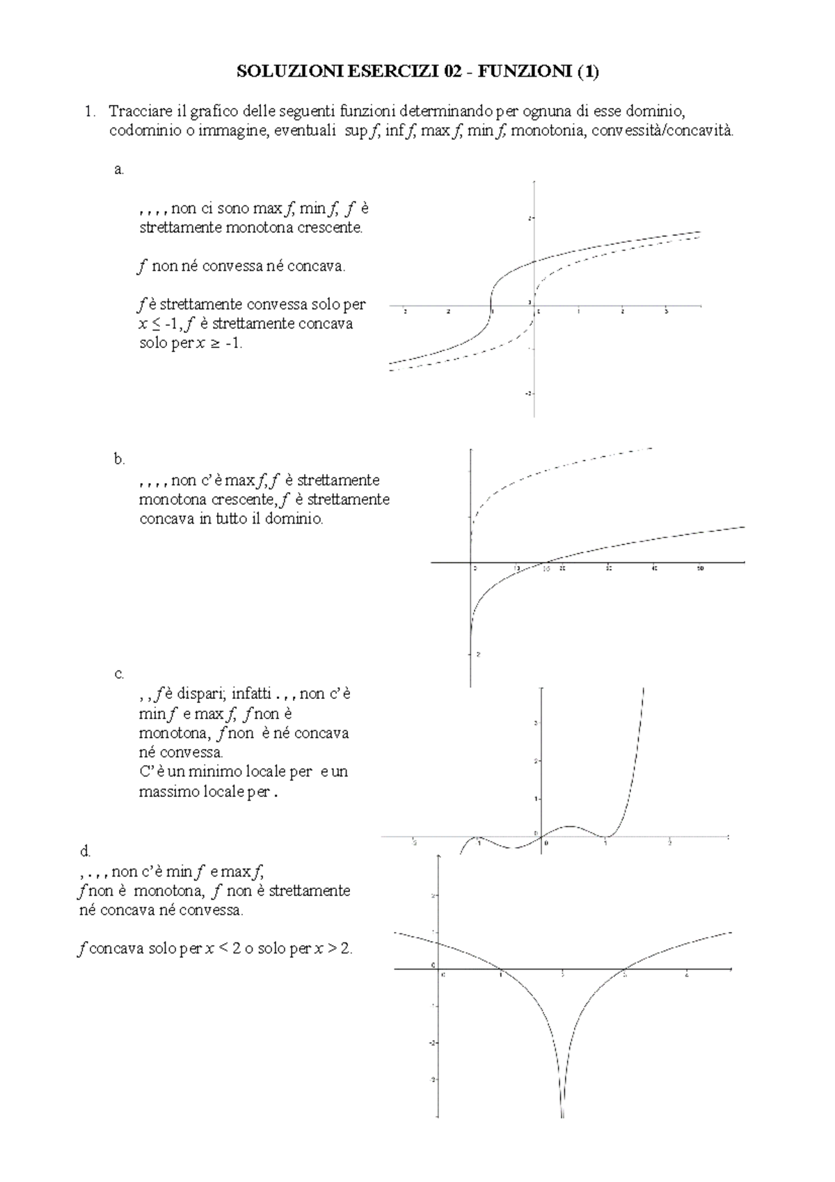 esercizi di matematica con soluzioni - SOLUZIONI ESERCIZI 02 - FUNZIONI ...