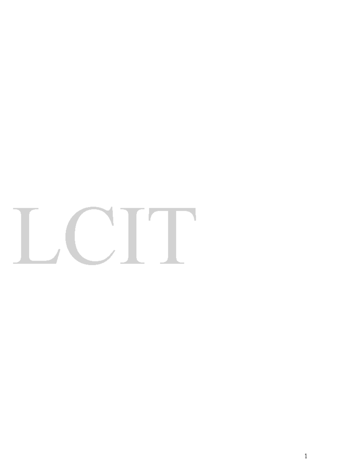 Arjoo Siddique - MBA - LCIT LCIT Chapter 1 Page No. Introduction 09 Scope of the Study 11 3 of ...