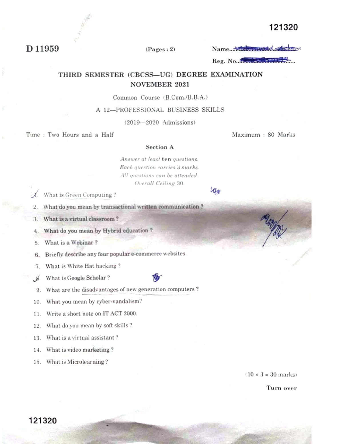 3 sem Bcom PBS Previous Question Paper Uoc Bcom Study Material 5 ...