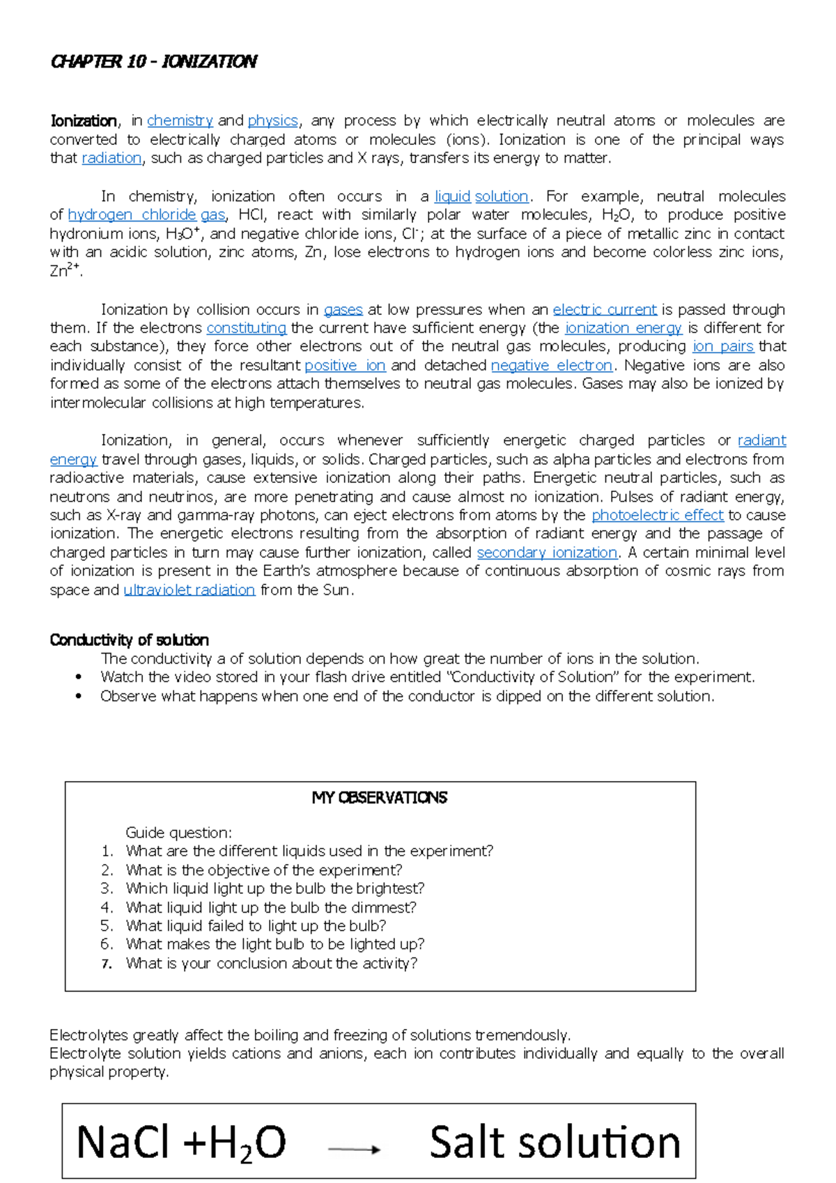 Radioactivity and Ionization summaries reviewer - Medical Science ...