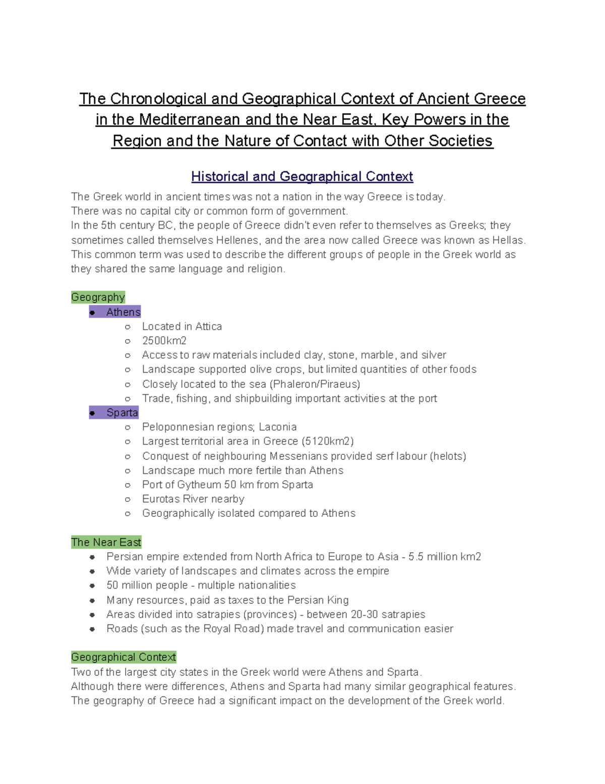 The greek world notes - In Term 2 of the Year 12 Ancient History ...