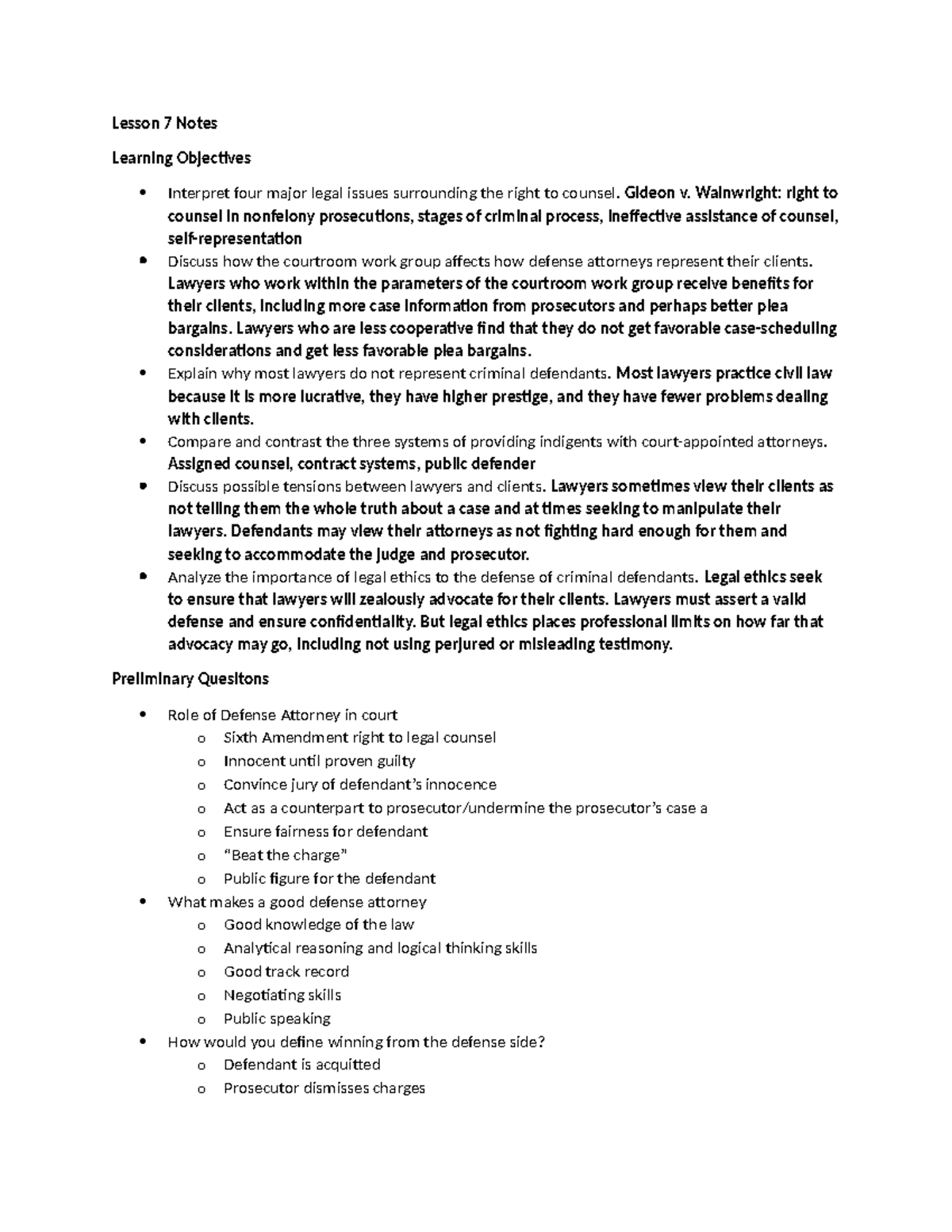 Lesson 7 Notes - Lesson 7 Notes Learning Objectives Interpret four ...