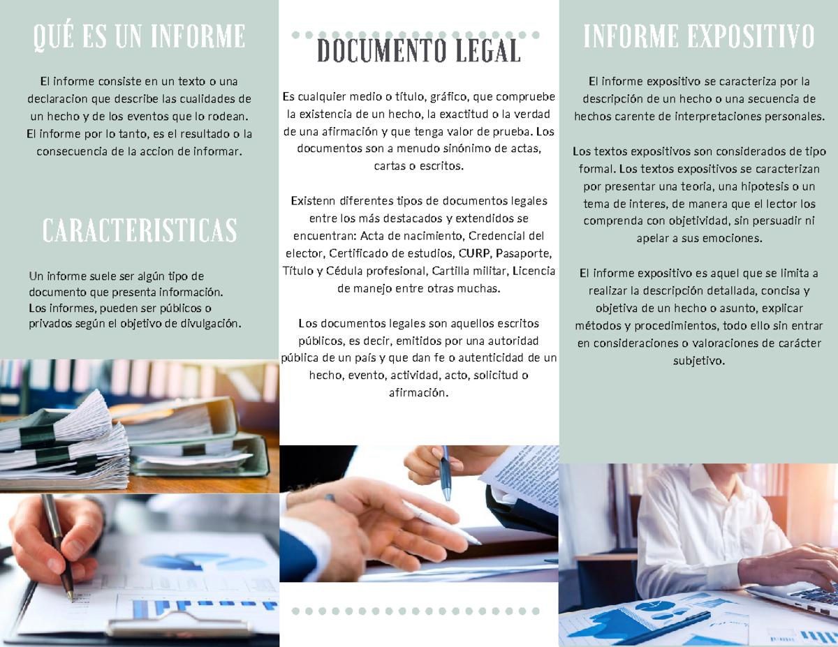 Amplia TU Comprension - apuntes - QUÉ ES UN INFORME El informe consiste ...