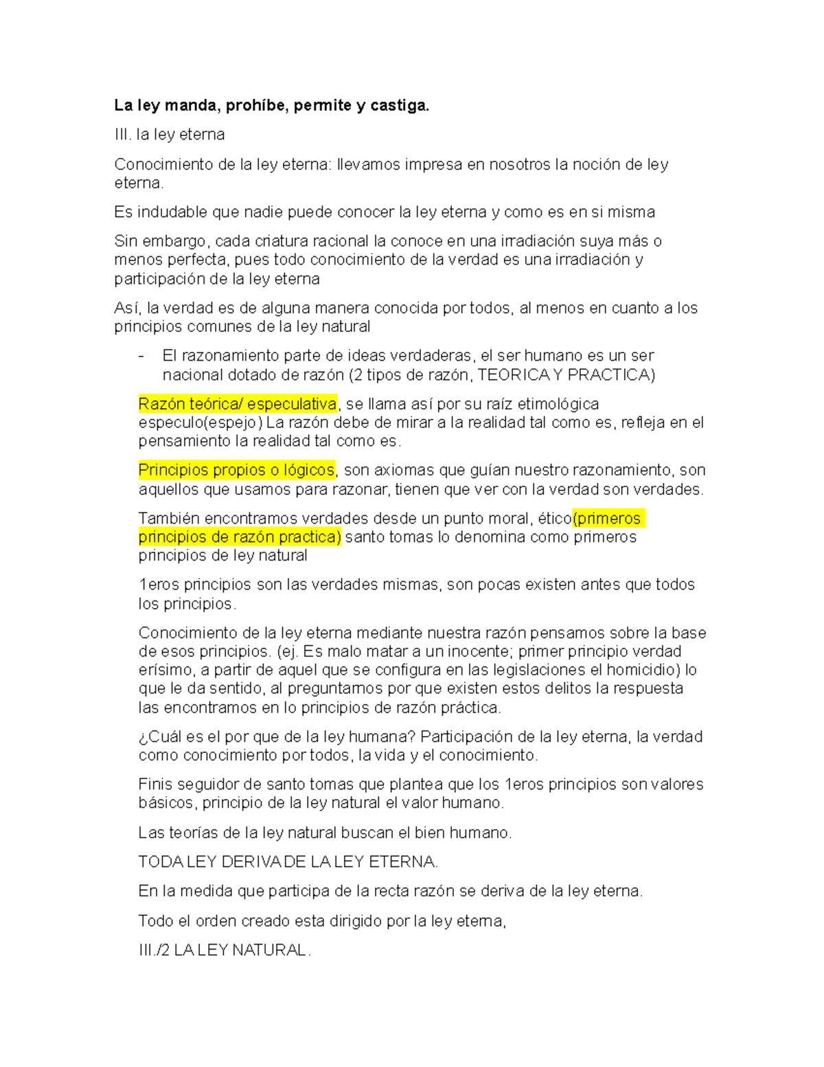 Filosofia del derecho - snto tomas - La ley manda, prohíbe, permite y ...