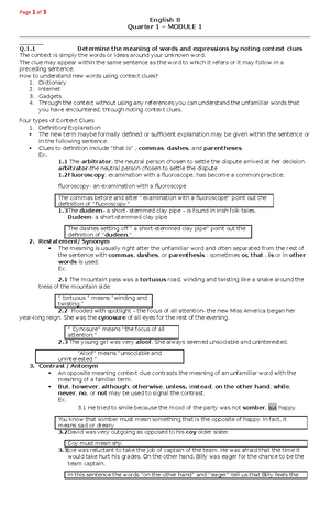 English 10 Quarter 1 - Module 6 - English 10 Quarter 1 – MODULE 6 Lesso ...