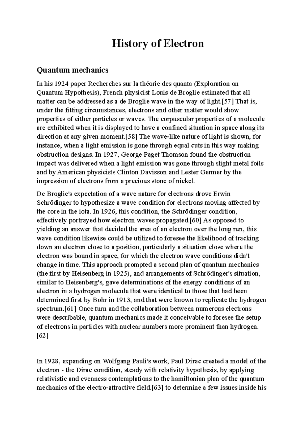 History of Electron 2 - History of Electron Quantum mechanics In his ...