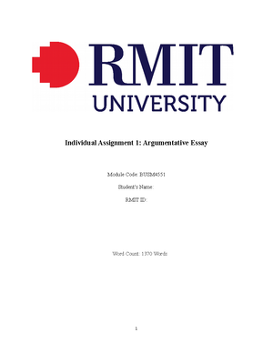 RMIT Cover Page - Family name Given name Student number (1) (2) (3) (4 ...
