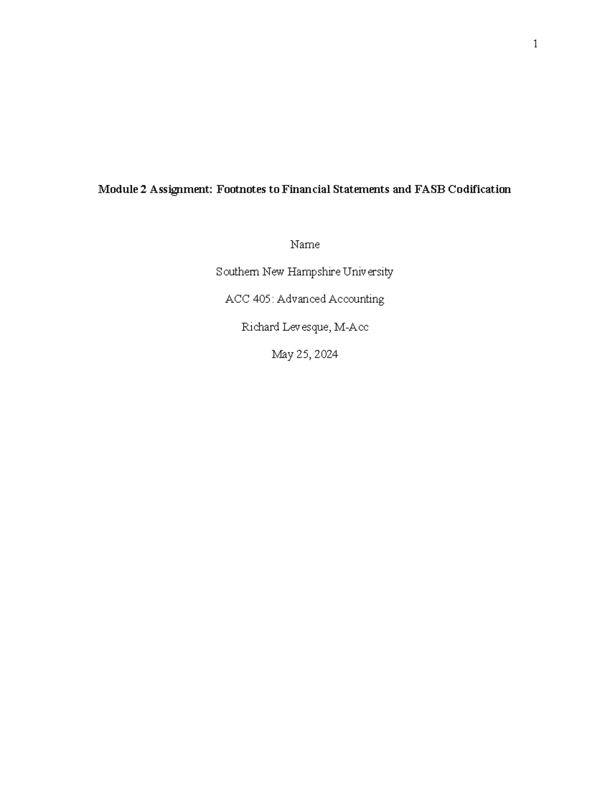 Module 2 Assignment: Footnotes on Financial Statements (ACC 405 ...